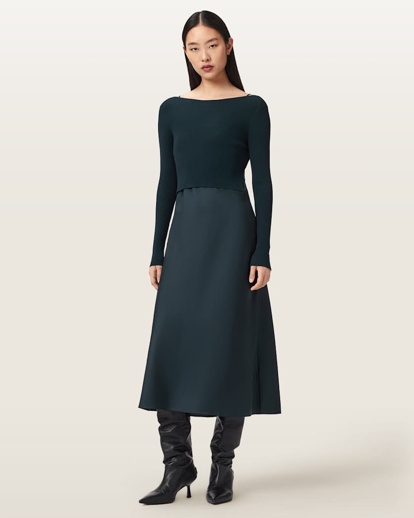 Hera 2-in-1 Midi Dress COLLEGIATE BLUE | ALLSAINTS US